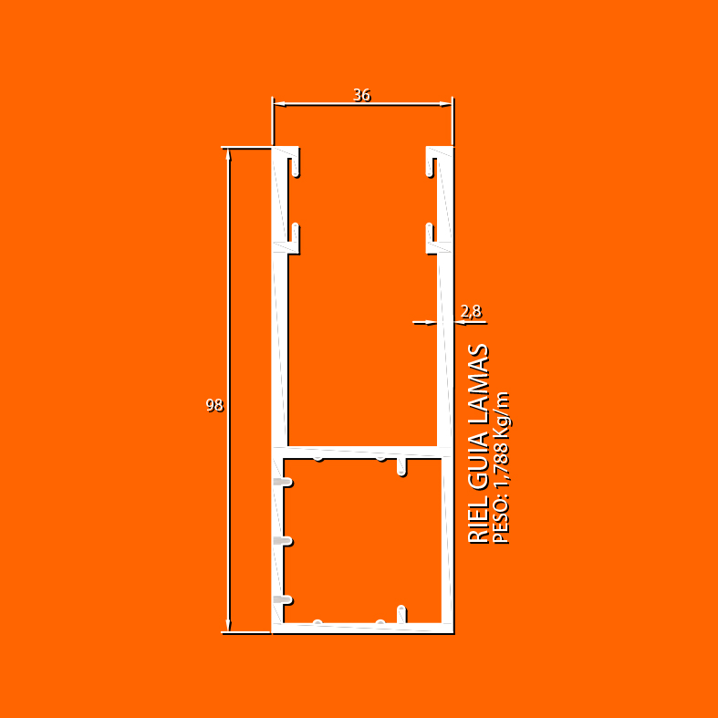 Perfiles para cortina Riel guía lamas – eatech spain